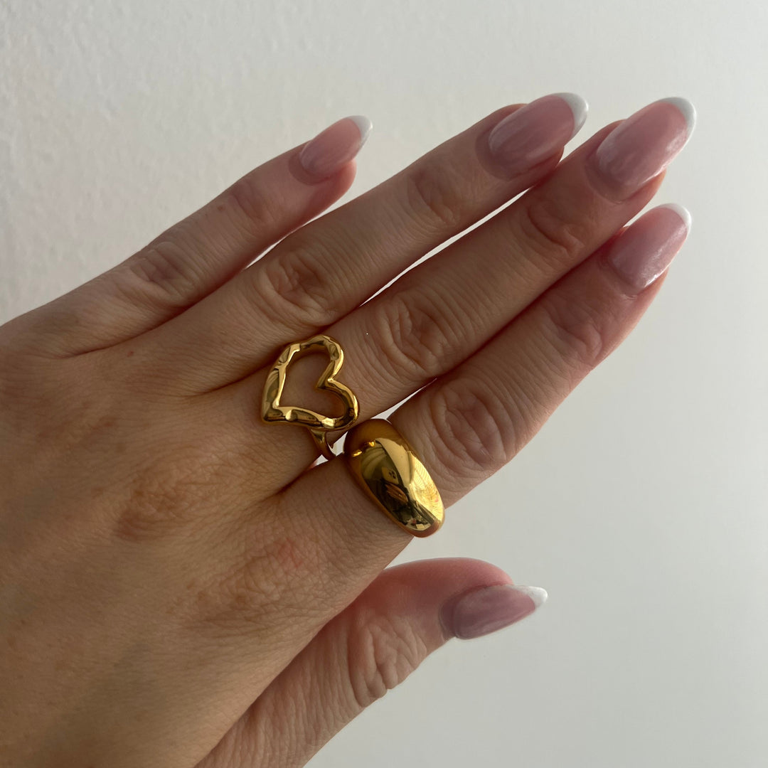 Sofia Ring Introducing our Sofia Ring. An Irregular Shape Heart Ring. Tarnish Free Waterproof ...
